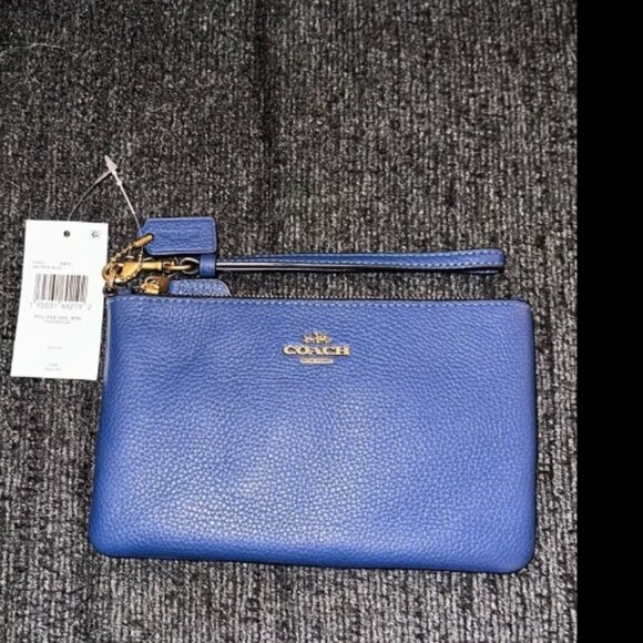 Coach | Bags | Nwt Coach Small Wristlet True Blue | Poshmark